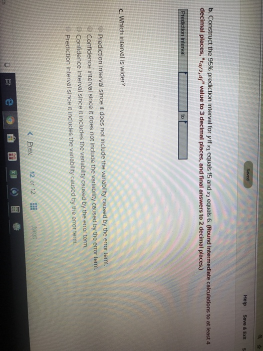 Solved nnect.htm Help Save & Exit In a multiple linear | Chegg.com