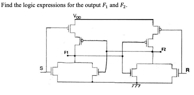 Solved Find the logic expressions for the output F1 and F2. | Chegg.com
