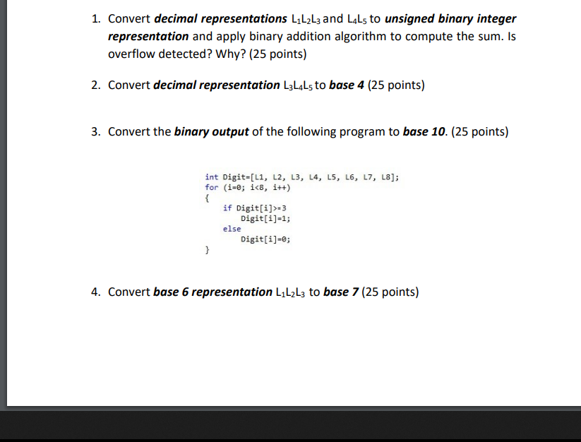 Solved Lamar Number (L #) = [L1, L2, L3, L4, L5, L6, L7, | Chegg.com