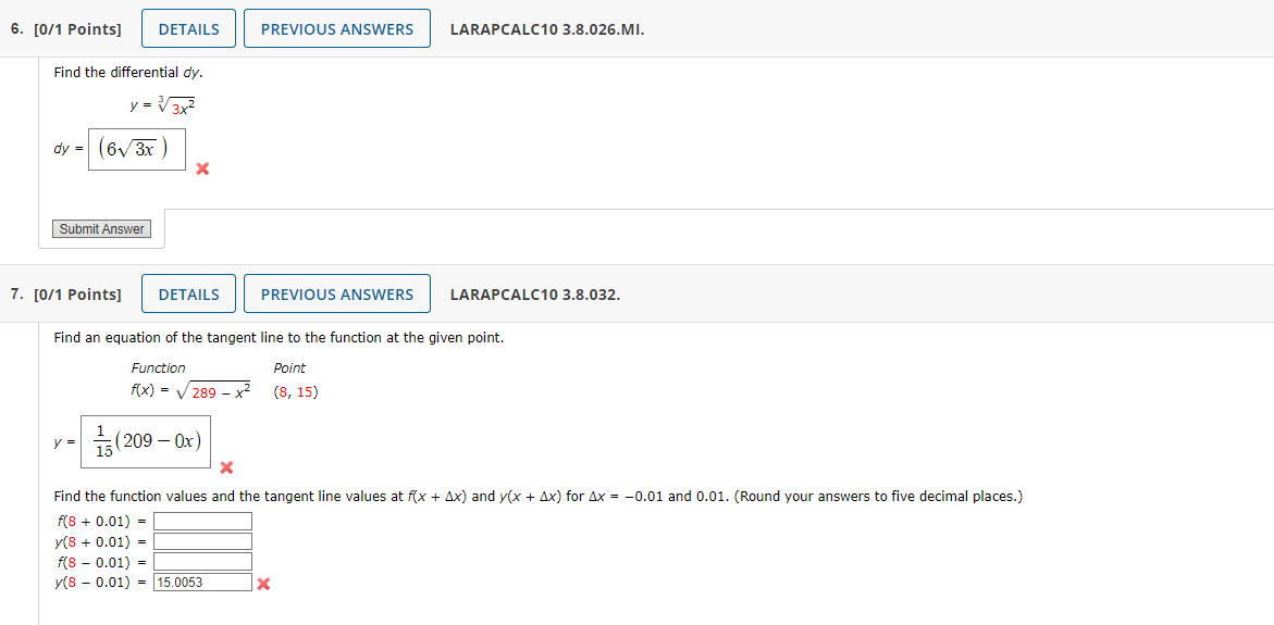 Solved Let x=2 and complete the table for the function. | Chegg.com