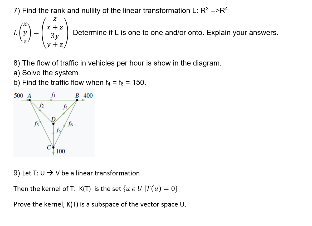 Solved X 7) Find the rank and nullity of the linear | Chegg.com