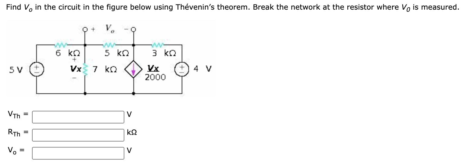 Solved Find V In The Circuit In The Figure Below Using