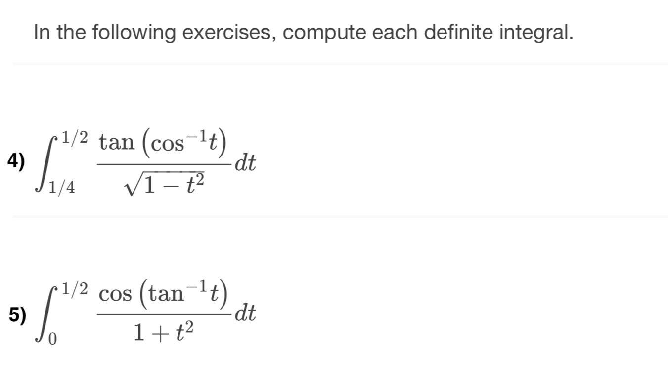 Solved In the following exercises, compute each definite | Chegg.com