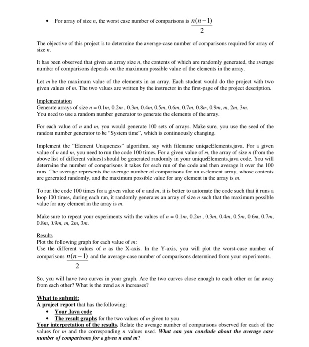 Solved Consider The Element Uniqueness Problem Discussed 