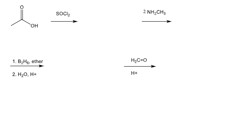 Solved SOCl2 1. B2H6, ether 2. H2O,H+ | Chegg.com