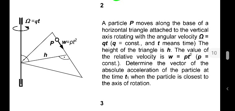 Solved Il =qt pw=pt A particle P moves along the base of a | Chegg.com