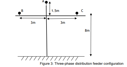 Solved An 11kV three-phase distribution feeder configuration | Chegg.com