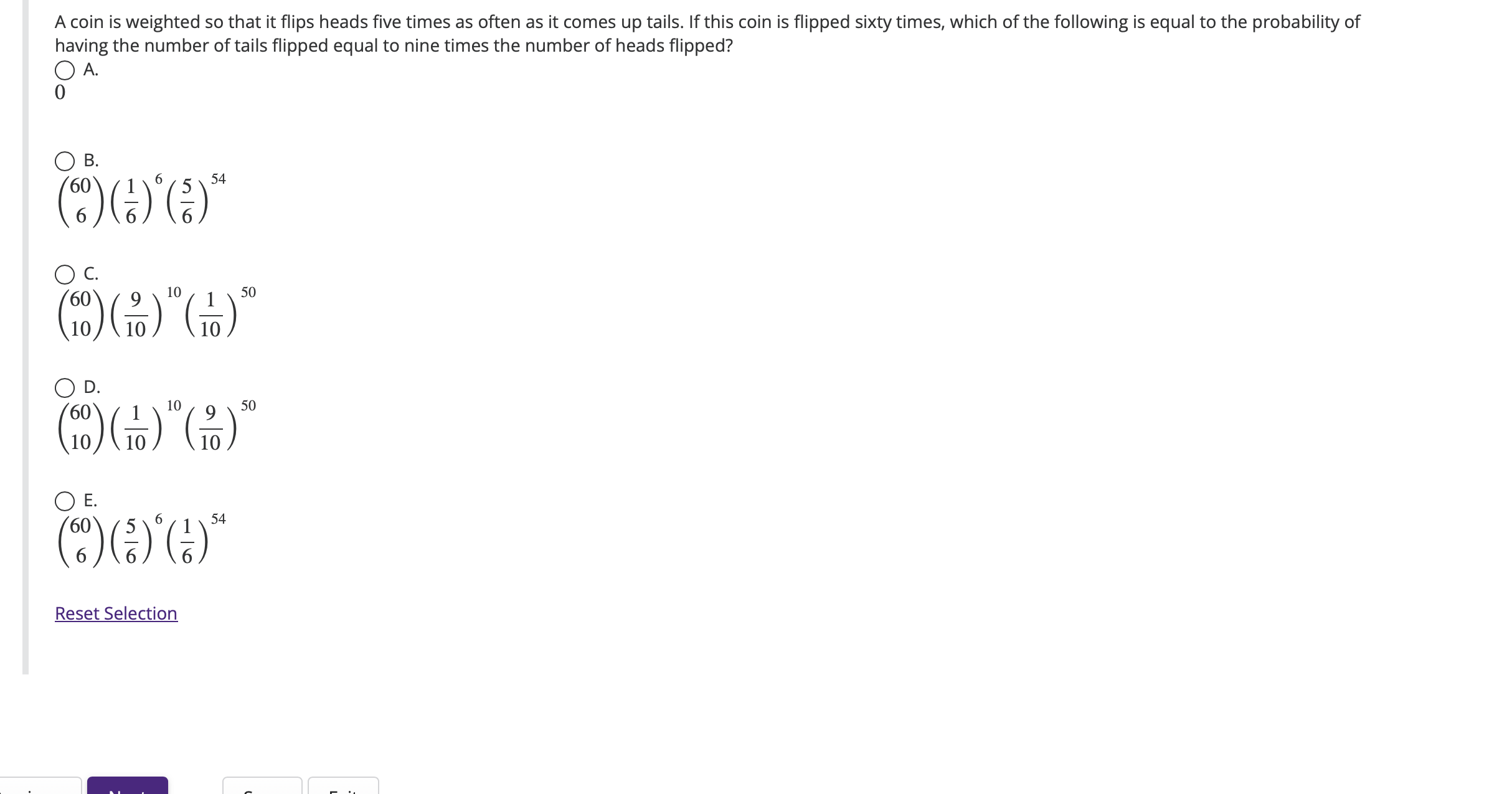 Solved A coin is weighted so that it flips heads five times | Chegg.com