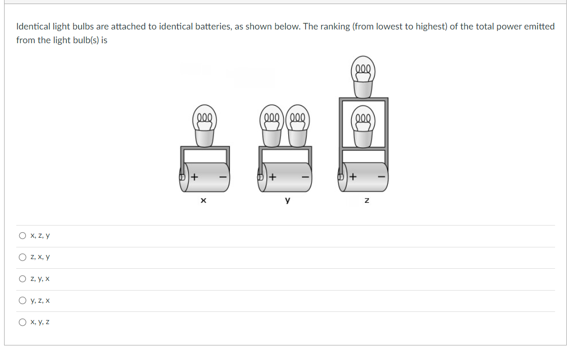 Solved Identical light bulbs are attached to identical | Chegg.com