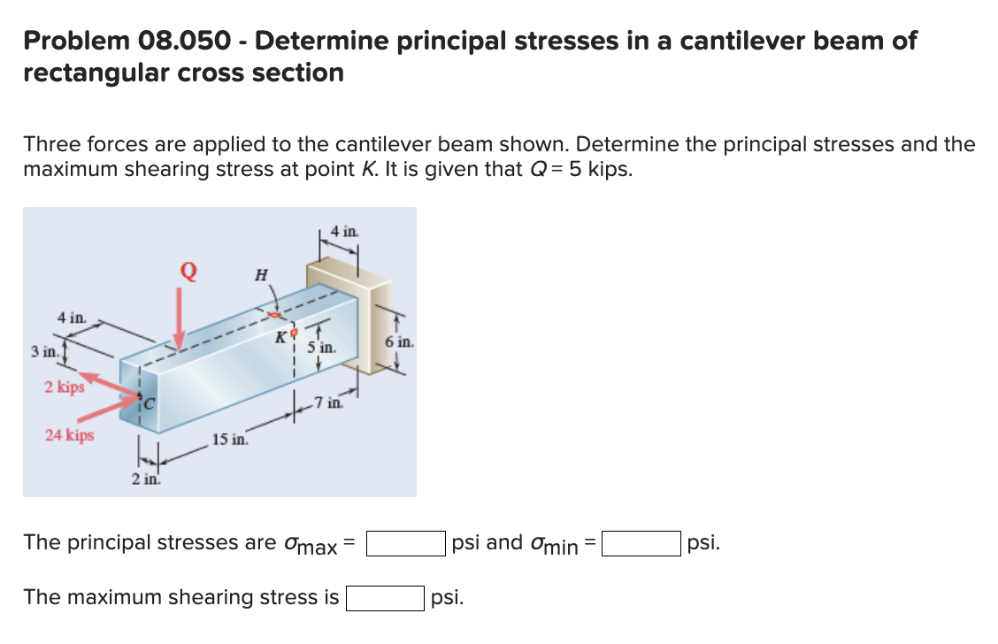 Solved Problem 08.050 - Determine principal stresses in a | Chegg.com