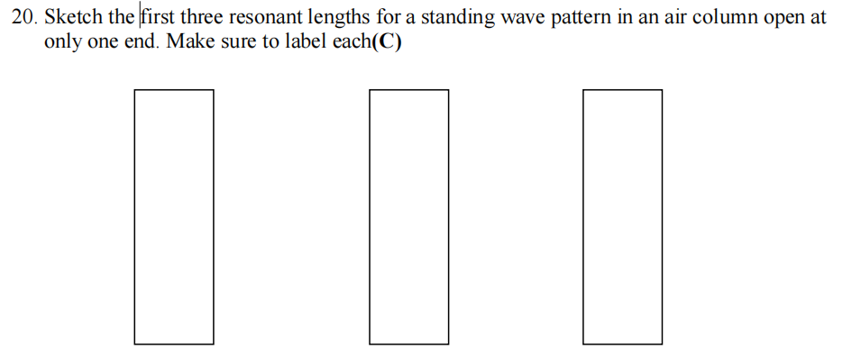 Solved 20. Sketch the first three resonant lengths for a | Chegg.com