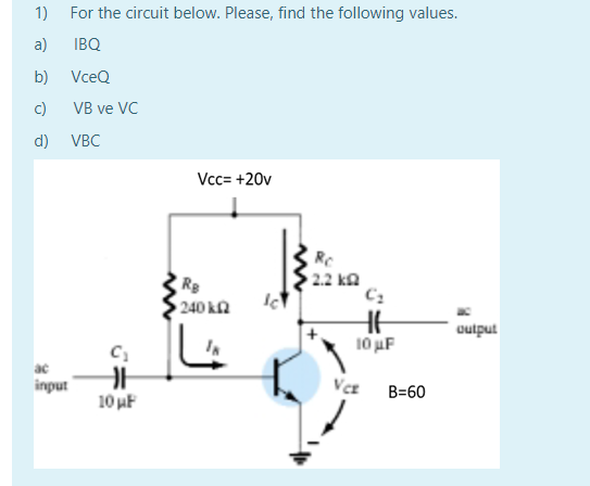 Solved 1) For the circuit below. Please, find the following | Chegg.com