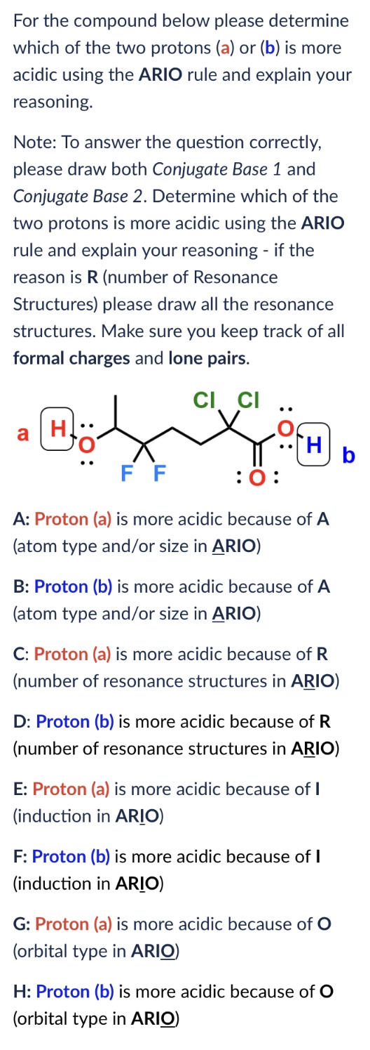 Solved For the compound below please determine which of the | Chegg.com