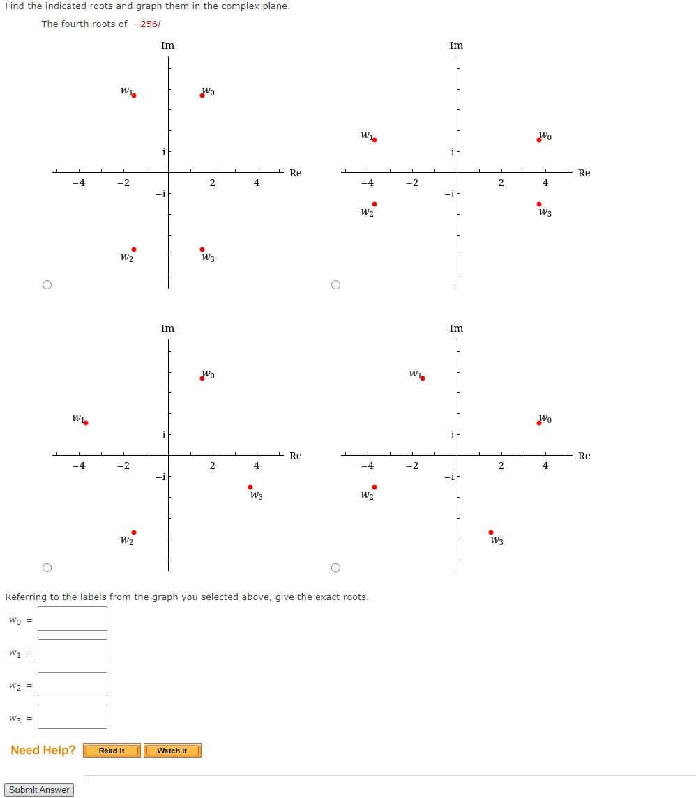 Solved Find the indicated roots and graph them in the | Chegg.com
