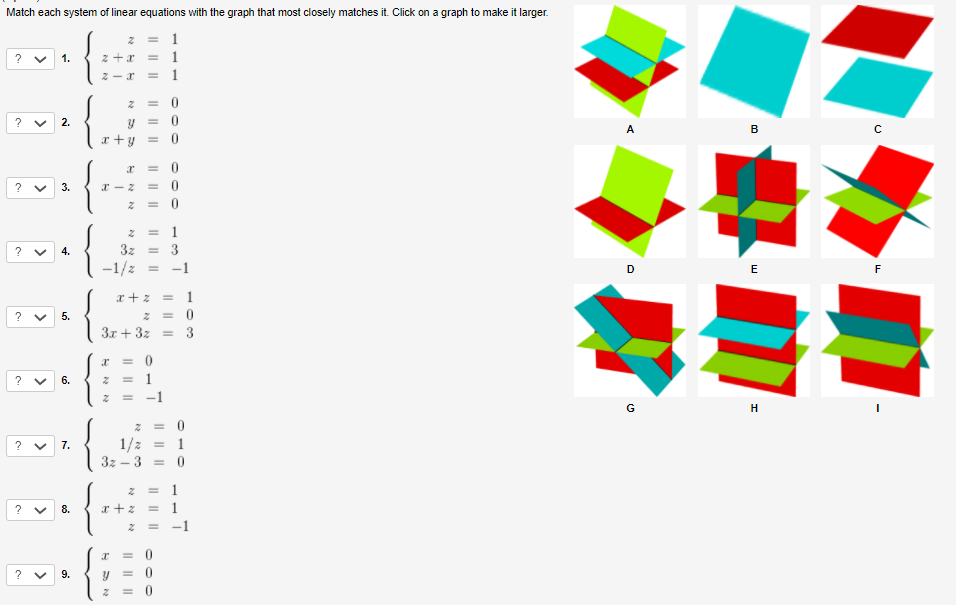 Solved Match each system of linear equations with the graph | Chegg.com