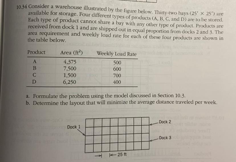 10.34 Consider a warehouse illustrated by the figure | Chegg.com
