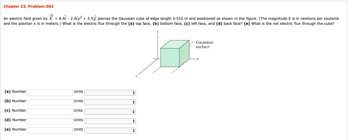 Solved Chapter 23, Problem 002 An electric field given by E | Chegg.com
