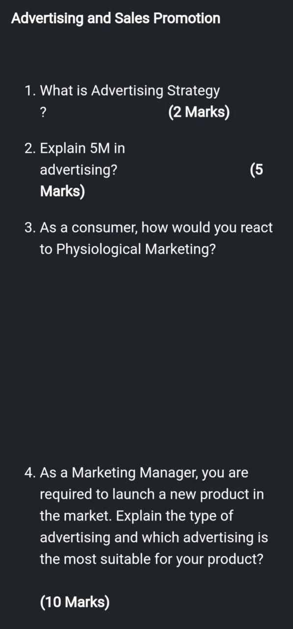 Solved Advertising and Sales Promotion 1. What is | Chegg.com