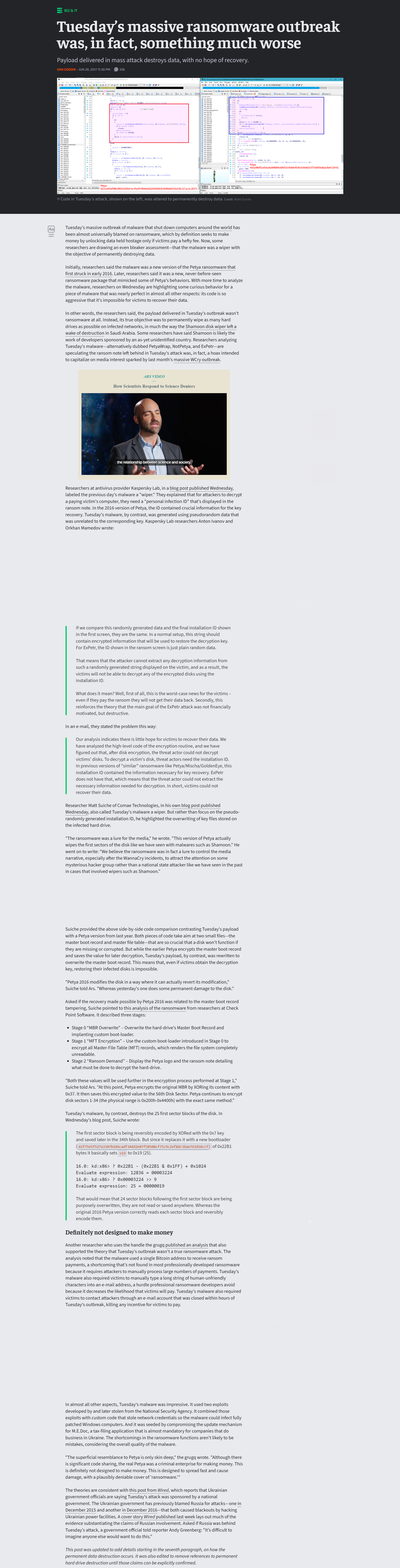 Solved Read the following article from Dan Goodin "Tuesday’s | Chegg.com