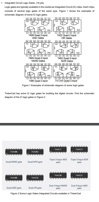 Solved Integrated Circuit Logic Gates. (16 ﻿pts)Logio gates | Chegg.com