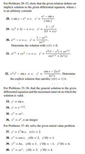 Solved For Problems 28-32, show that the given relation | Chegg.com Solved For Problems 28-32, show that the given relation | Chegg.com