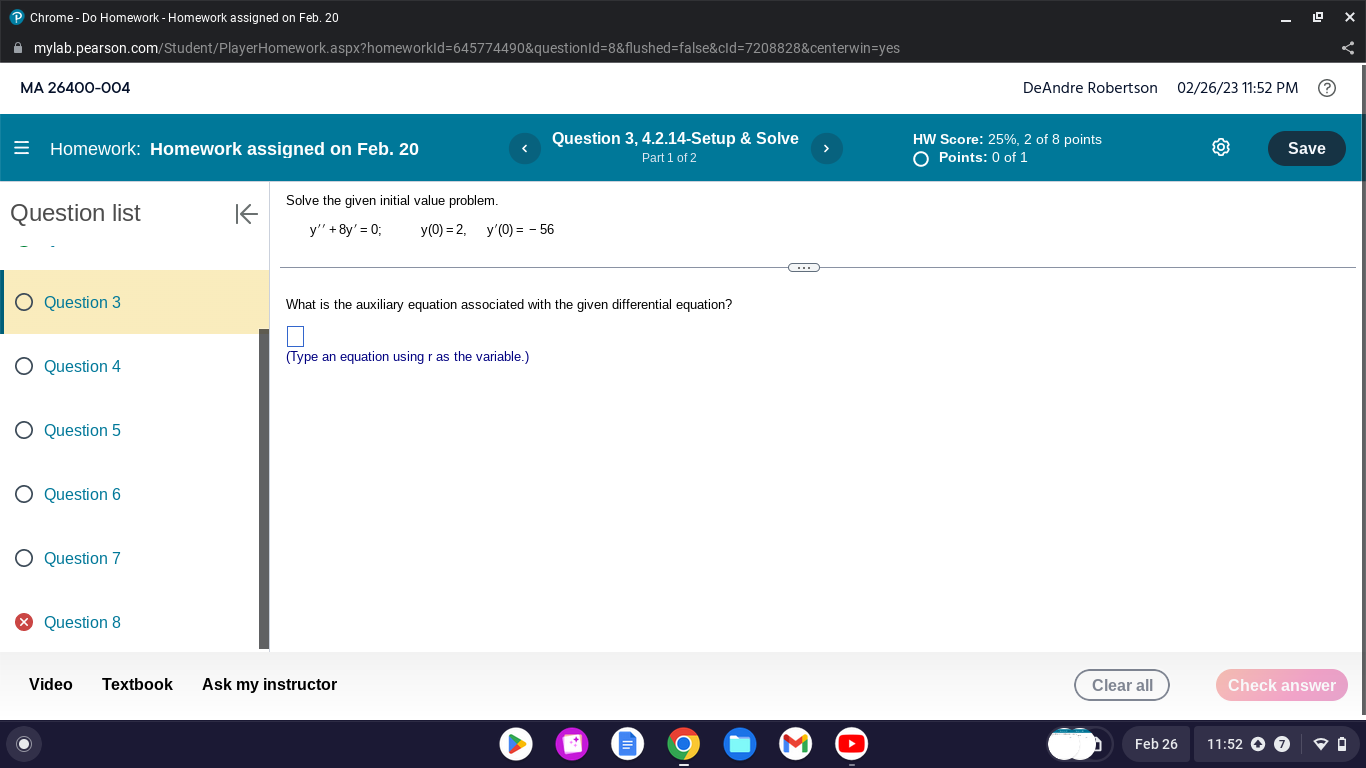Solved Solve The Given Initial Value Problem 