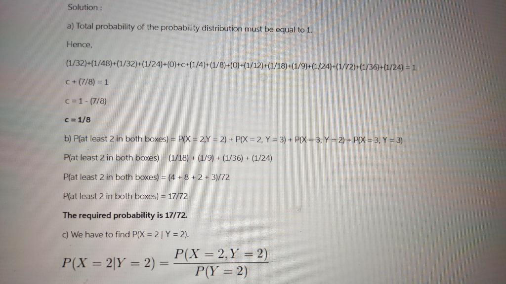 Solution : a) Total probability of the probability | Chegg.com
