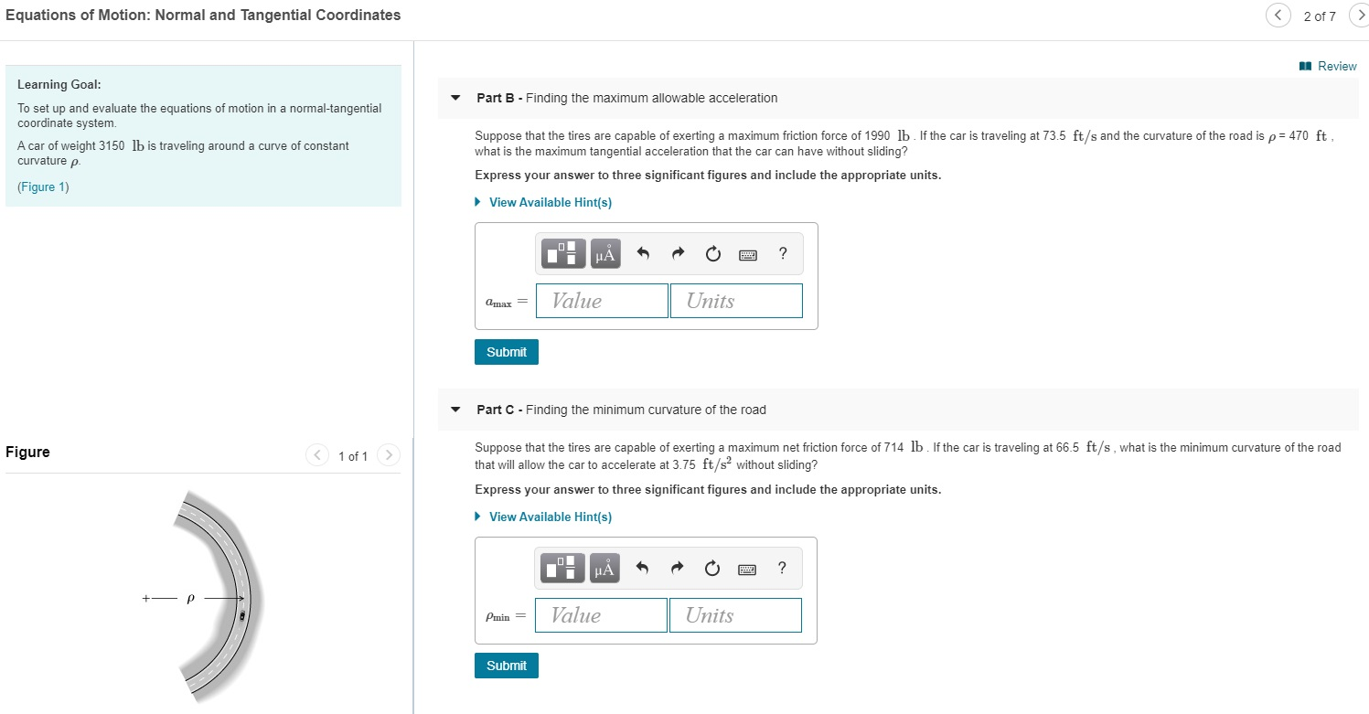 Solved Equations of Motion: Normal and Tangential | Chegg.com