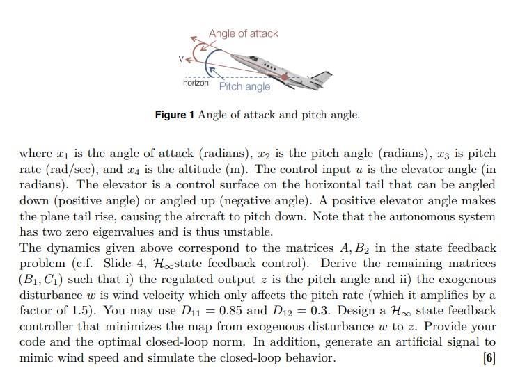 3) A linearized model of a Cessna Citation aircraft | Chegg.com