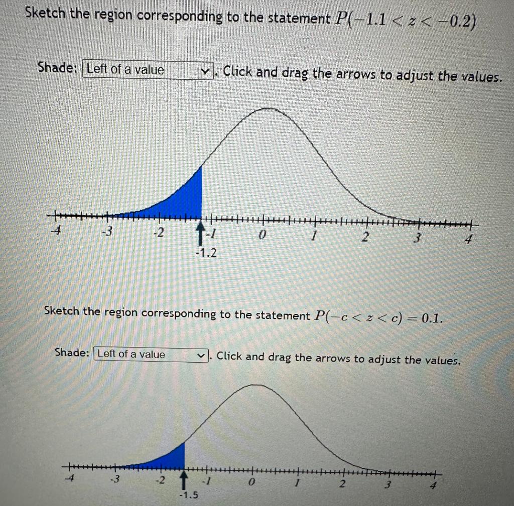 Solved Options; Left of value, Right of value, 2 Regions, | Chegg.com