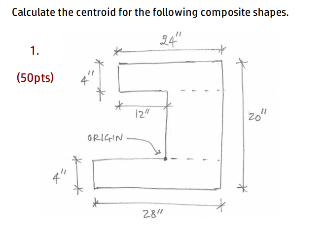 Solved Calculate the centroid for the following composite | Chegg.com