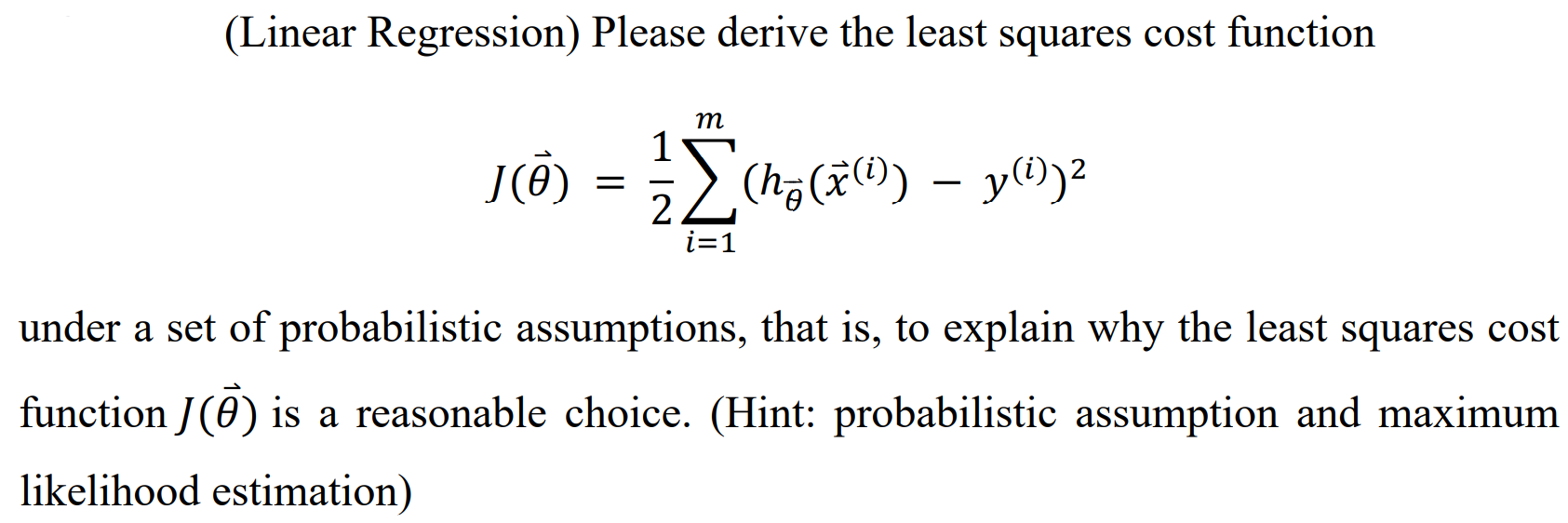 Solved (Linear Regression) Please derive the least squares | Chegg.com