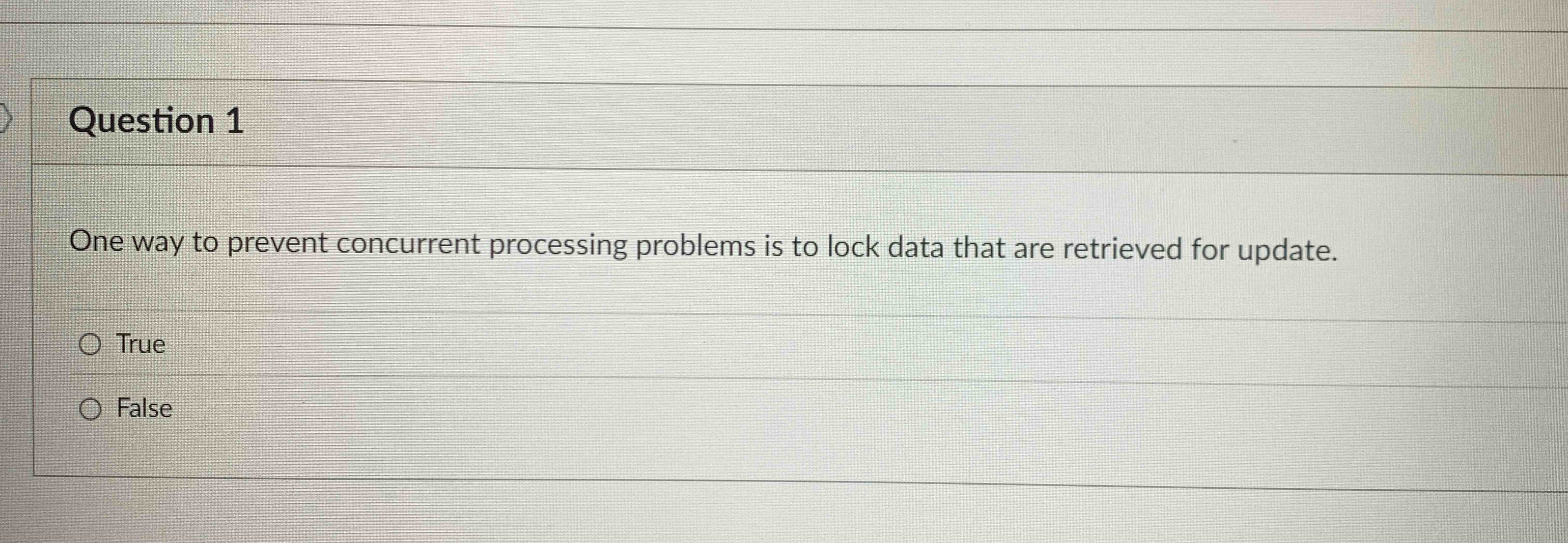 Solved Question 1One way to prevent concurrent processing | Chegg.com