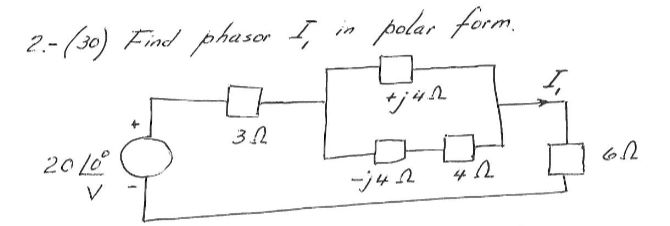 Solved ?-(30) Find phasor I, in polar form. | Chegg.com