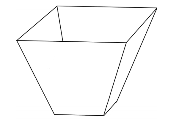 Solved A pyramid-shaped water tank hooked upside down has a | Chegg.com
