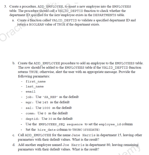Solved 1. Create and invoke the GET_JOB function to return a | Chegg.com