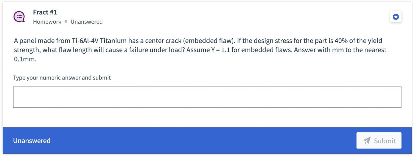 Solved A panel made from Ti-6Al-4V Titanium has a center | Chegg.com