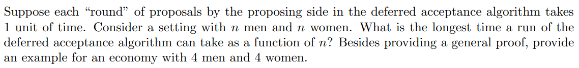 Solved Suppose each “round” of proposals by the proposing | Chegg.com