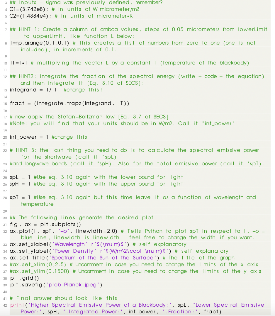 Problem 5Plot the spectrum of the atmosphere (the | Chegg.com