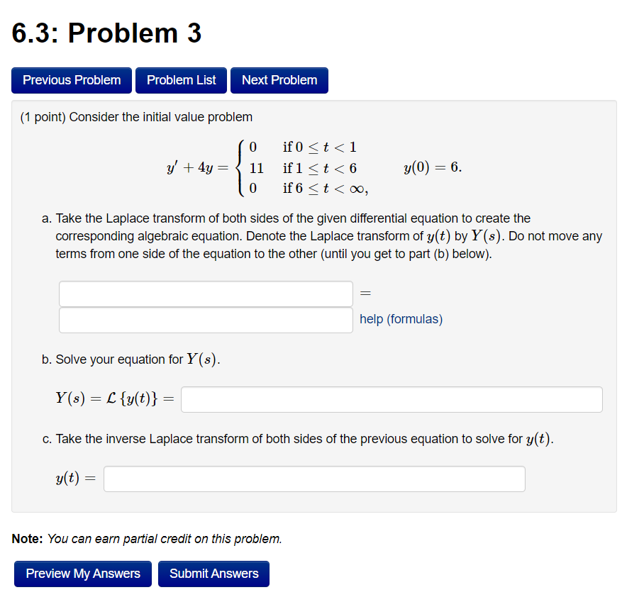 Solved (1 point) Consider the initial value problem | Chegg.com