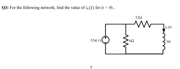 Solved Q3: For the following network, find the value of | Chegg.com