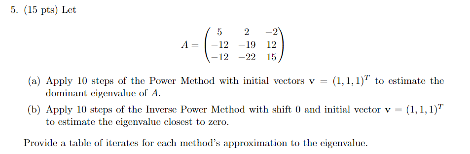 Solved 5. (15 pts) Let A=⎝⎛5−12−122−19−22−21215⎠⎞ (a) Apply | Chegg.com