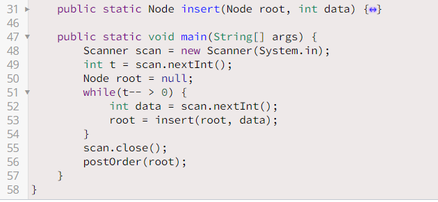 Solved java code Complete the postorder function in your | Chegg.com