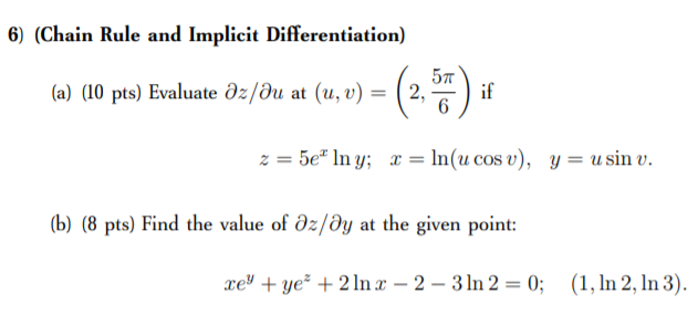 Solved 6) (Chain Rule and Implicit Differentiation) 57 (a) | Chegg.com