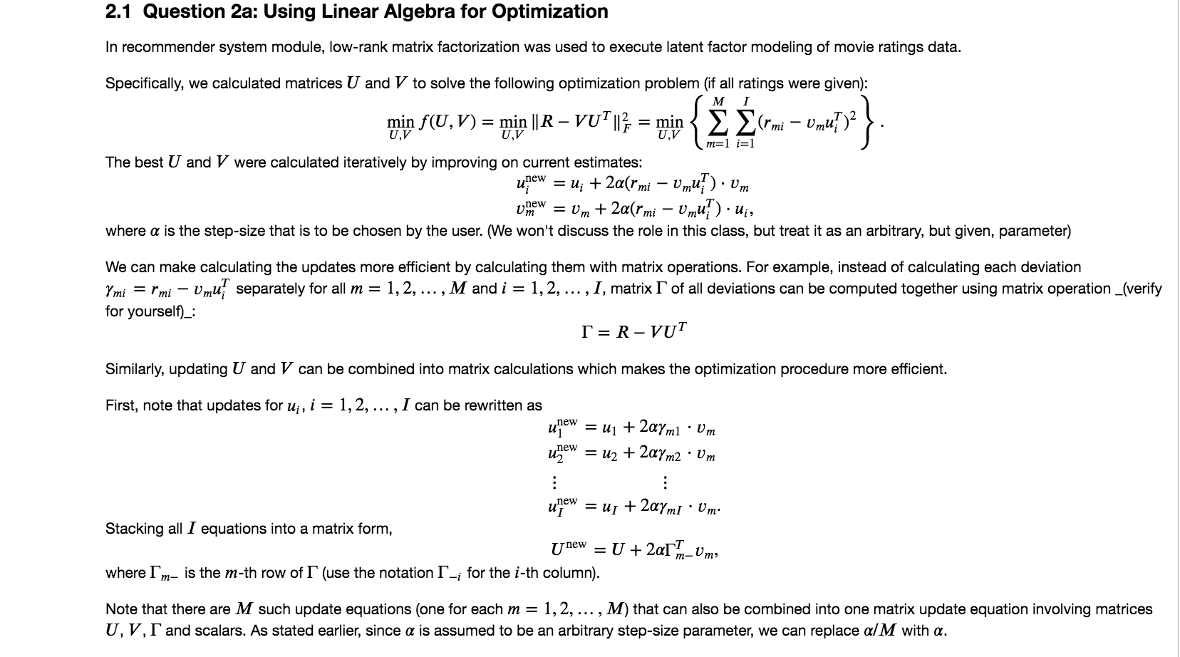 Solved 2.1 Question 2a: Using Linear Algebra for | Chegg.com