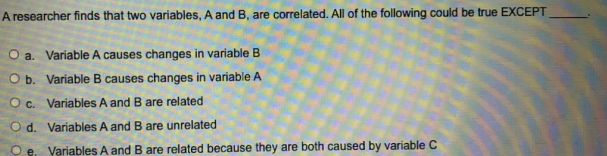 Solved A researcher finds that two variables, A and B, are | Chegg.com