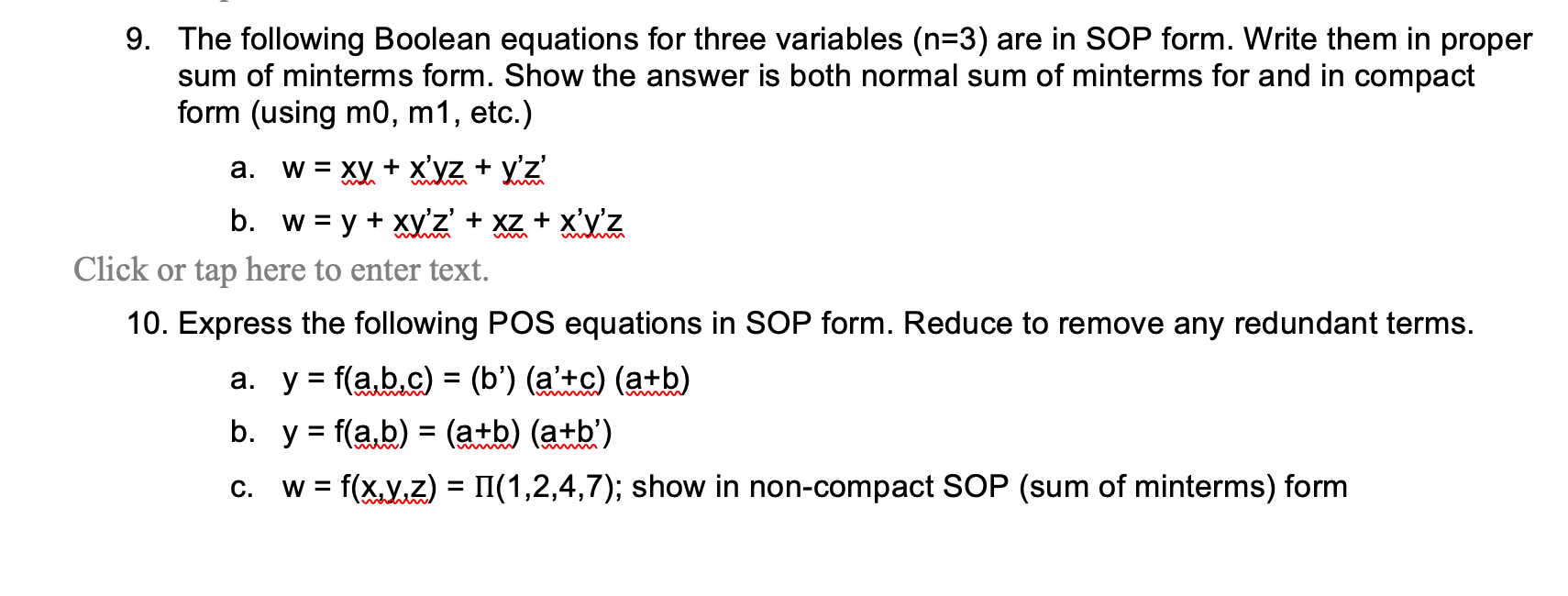 Solved 9 The Following Boolean Equations For Three
