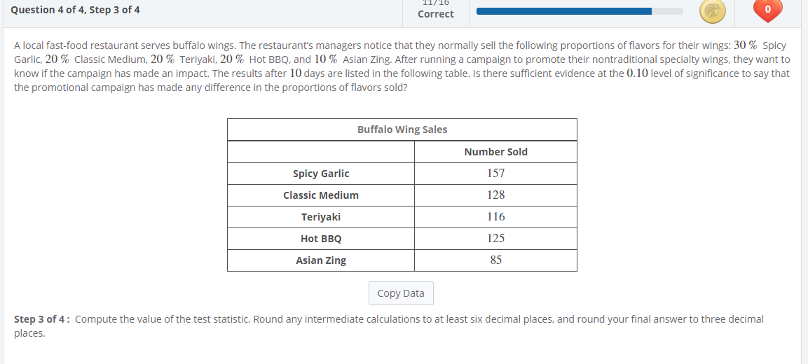Solved Question 4 of 4, Step 3 of 4 11/16 Correct 0 A local | Chegg.com
