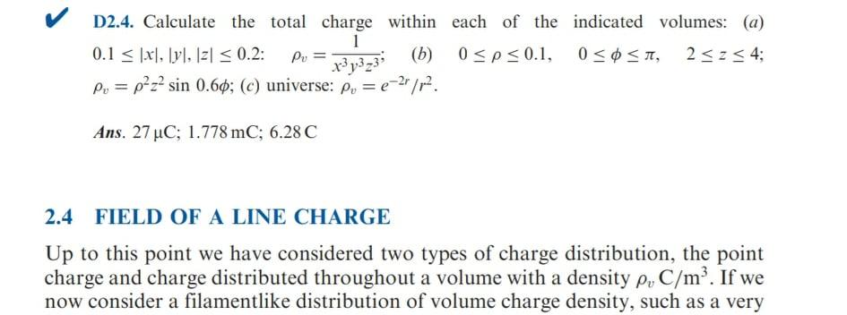 Solved D2.4. Calculate the total charge within each of the | Chegg.com