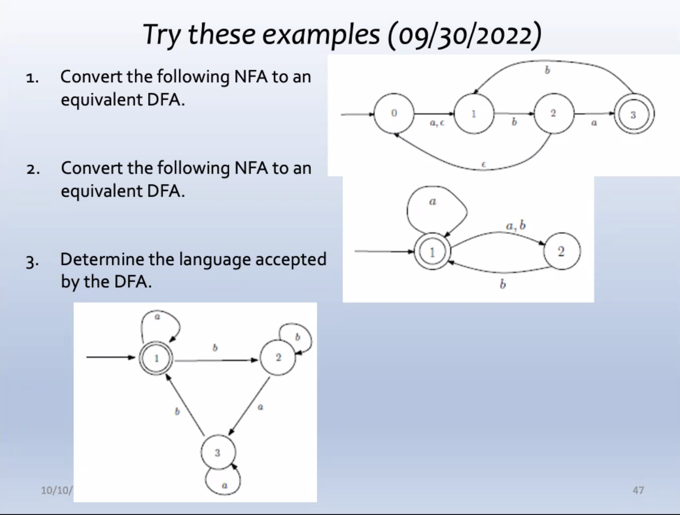 Solved Try these examples (09/30/2022) 1. Convert the | Chegg.com